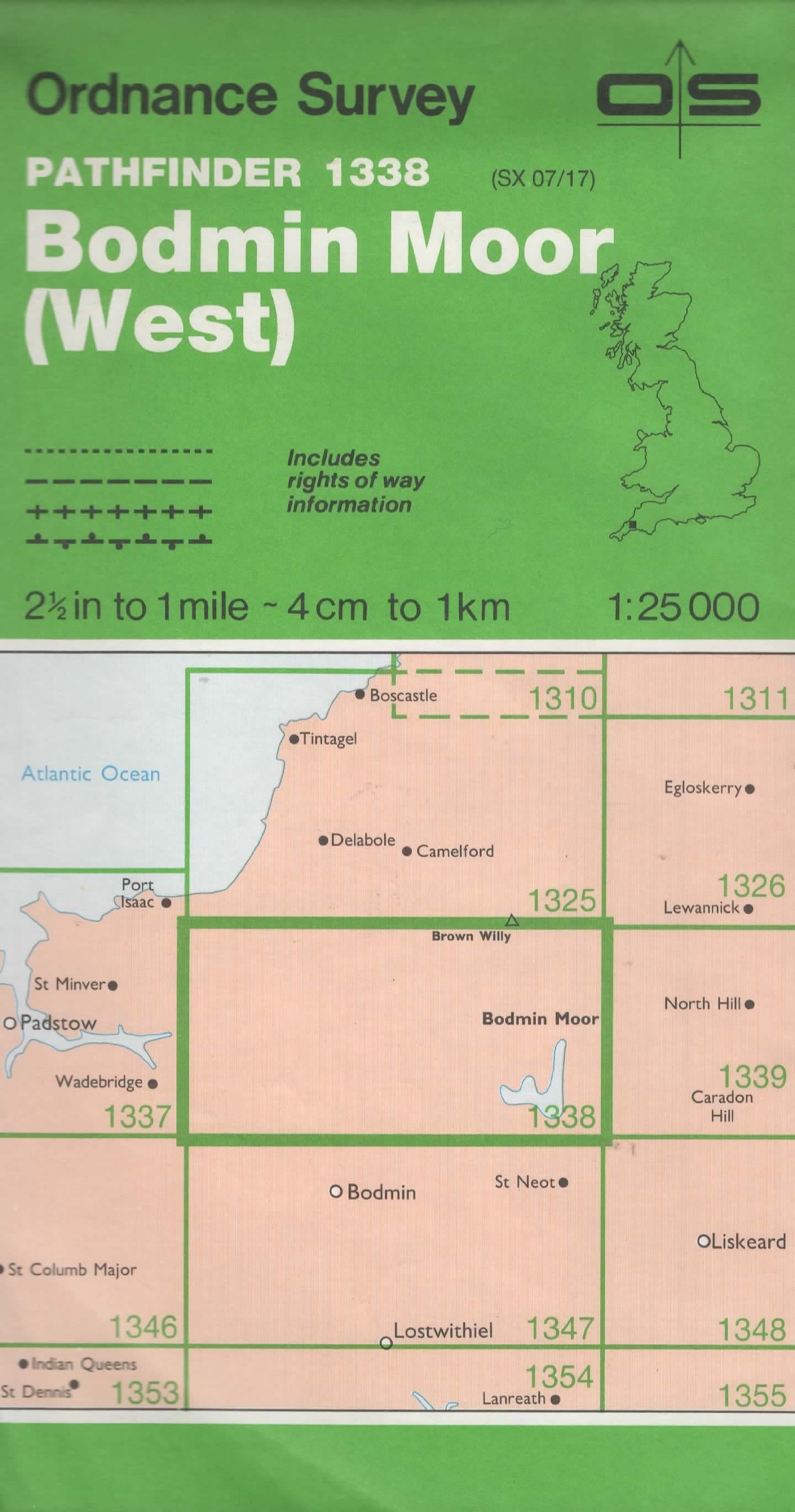 Bodmin Moor (West) (Sheet 1338 (SX07/17)) (Pathfinder maps ...